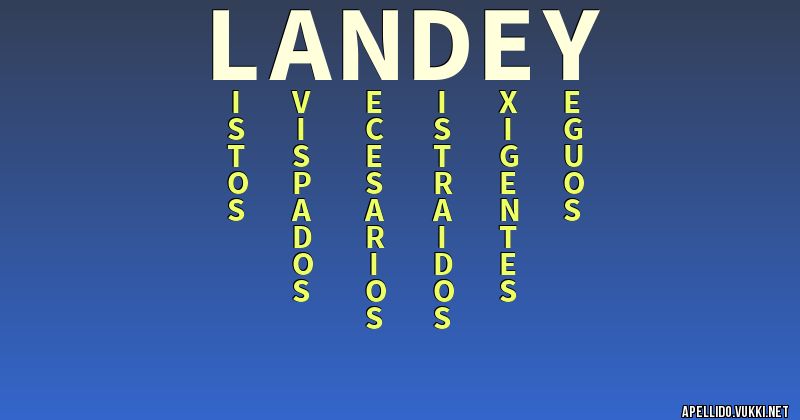 Significado del apellido landey - Significados de los apellidos