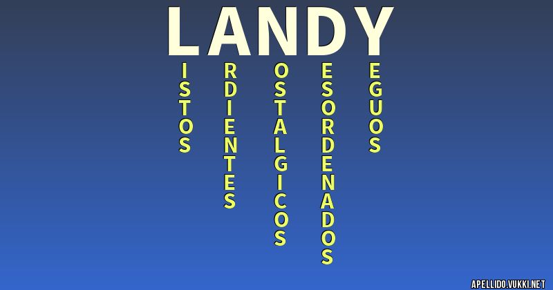Significado del apellido landy - Significados de los apellidos