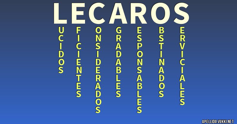 Significado del apellido lecaros - Significados de los apellidos