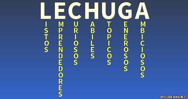 Significado del apellido lechuga - Significados de los apellidos