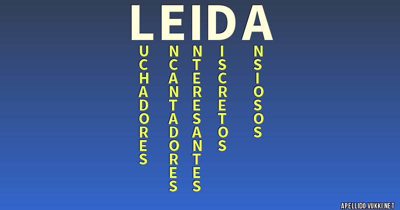 Significado del apellido leida - Significados de los apellidos