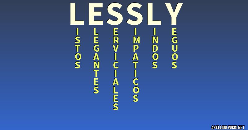 Significado del apellido lessly - Significados de los apellidos