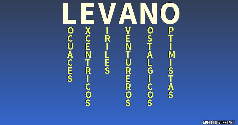 Significado del apellido levano - Significados de los apellidos