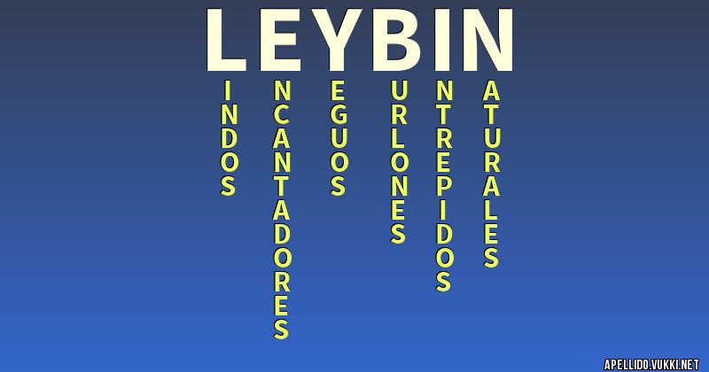 Significado del apellido leybin - Significados de los apellidos