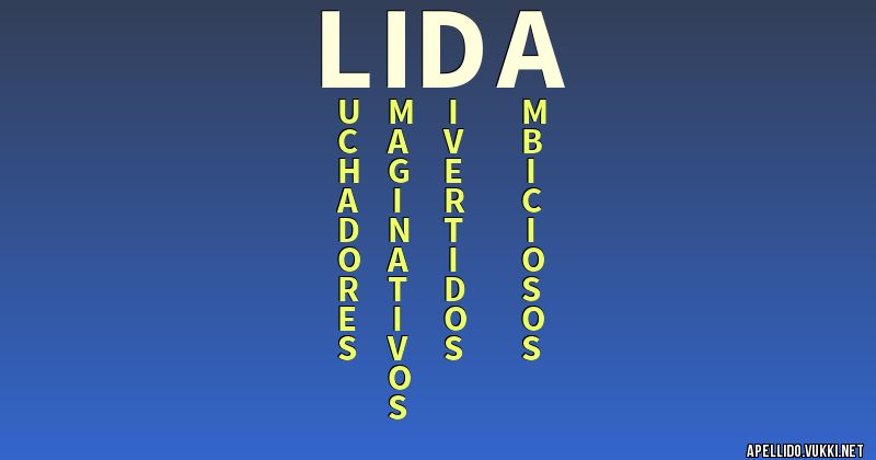 Significado del apellido lida - Significados de los apellidos