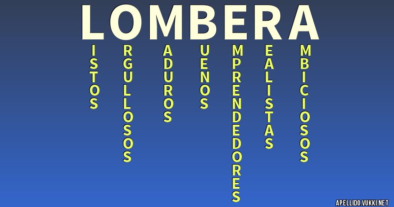 Significado del apellido lombera - Significados de los apellidos