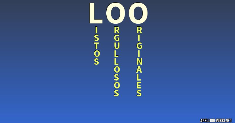 Significado del apellido loo - Significados de los apellidos