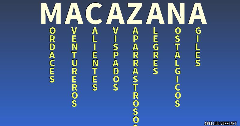 Significado del apellido macazana - Significados de los apellidos