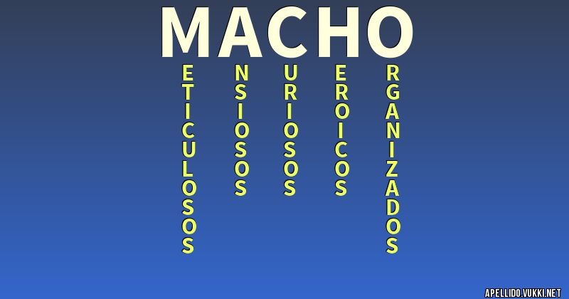 Significado del apellido macho - Significados de los apellidos