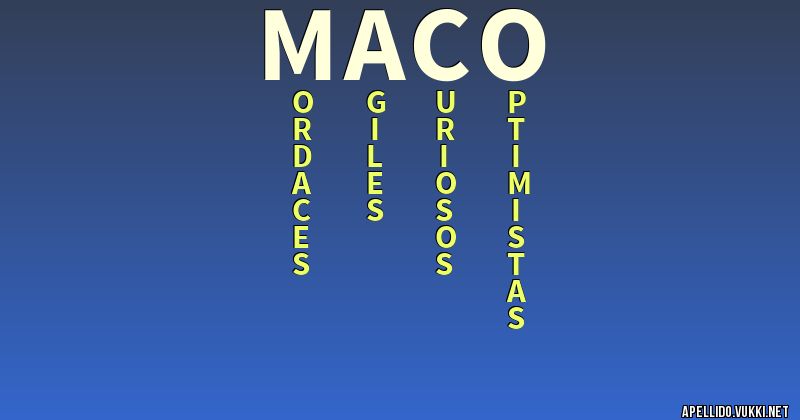 Significado del apellido maco - Significados de los apellidos
