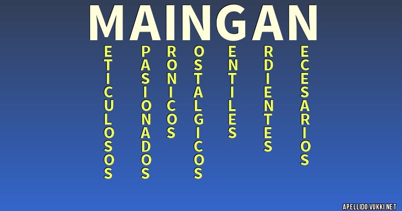 Significado del apellido maingan - Significados de los apellidos