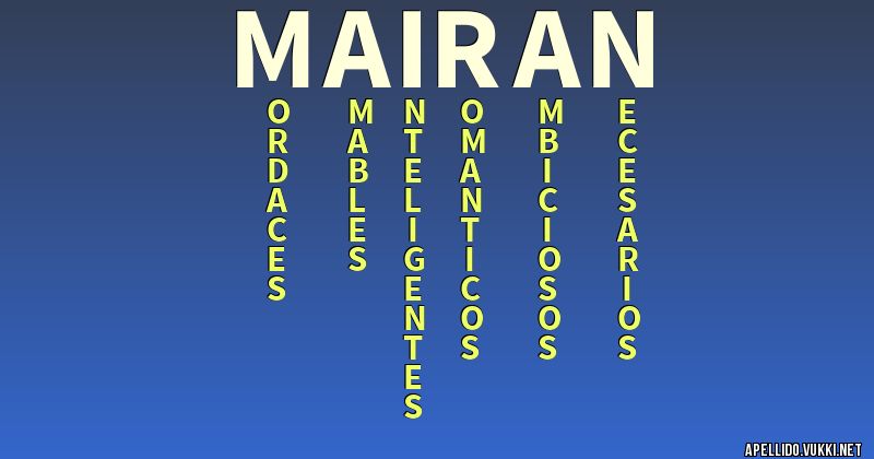 Significado del apellido mairan - Significados de los apellidos