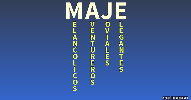Significado del apellido maje - Significados de los apellidos