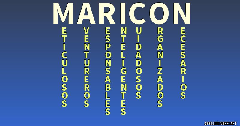 Significado del apellido maricon - Significados de los apellidos
