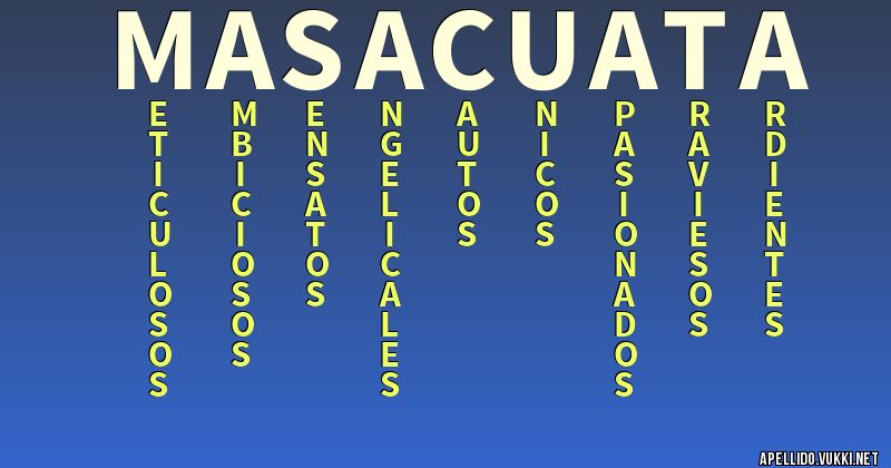 Significado del apellido masacuata - Significados de los apellidos