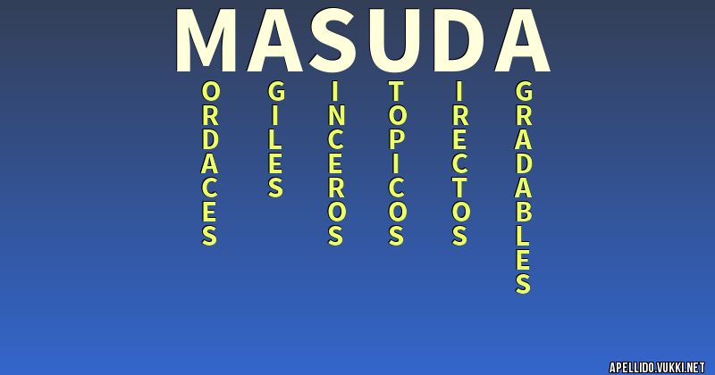 Significado del apellido masuda - Significados de los apellidos