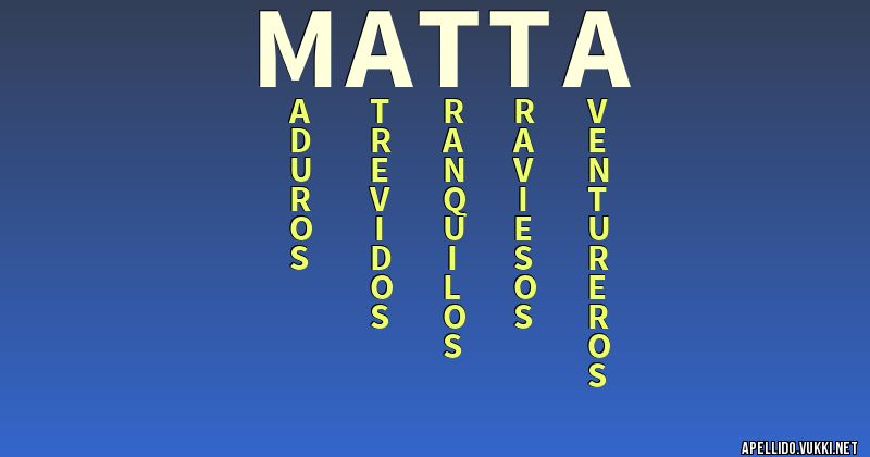 Significado del apellido matta - Significados de los apellidos