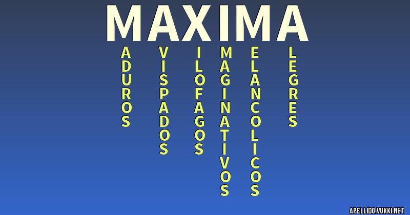 Significado del apellido maxima - Significados de los apellidos