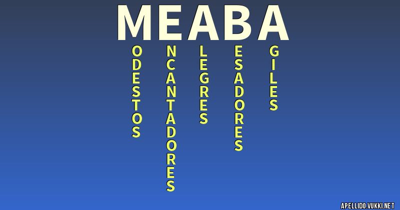 Significado del apellido meaba - Significados de los apellidos