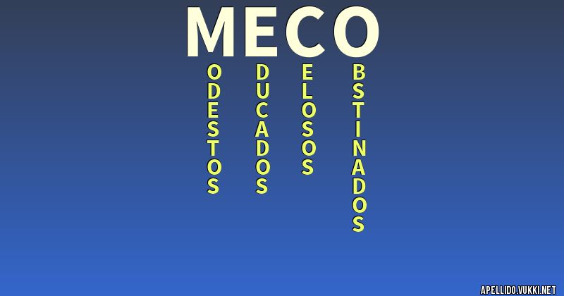 Significado del apellido meco - Significados de los apellidos