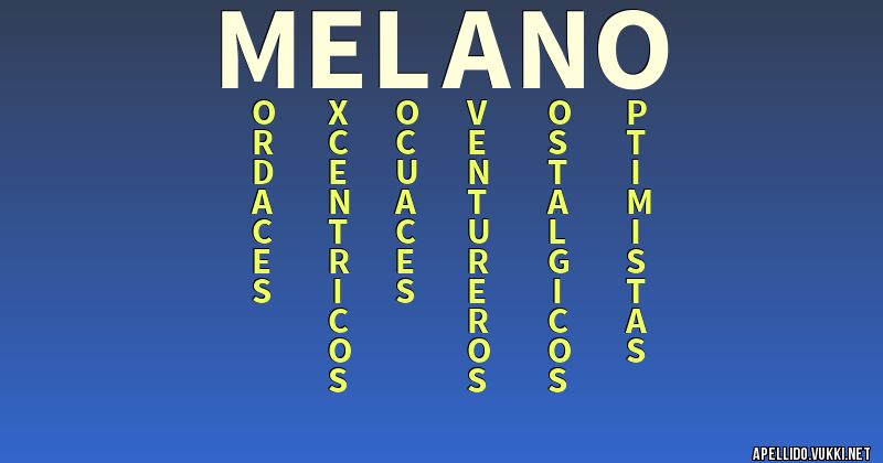 Significado del apellido melano - Significados de los apellidos