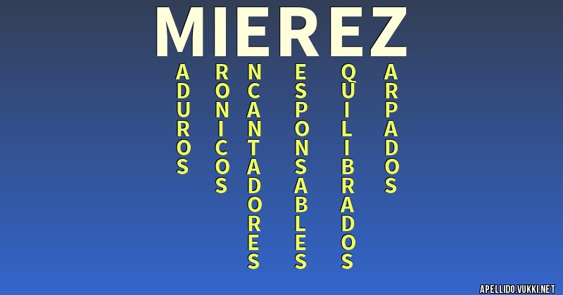Significado del apellido mierez - Significados de los apellidos