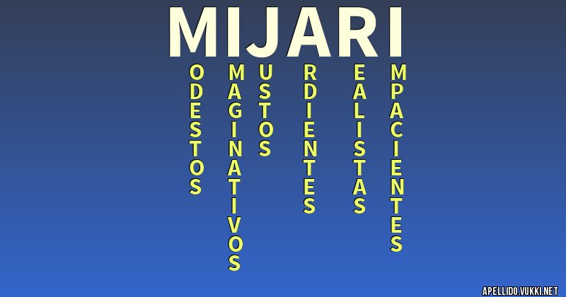 Significado del apellido mijari - Significados de los apellidos