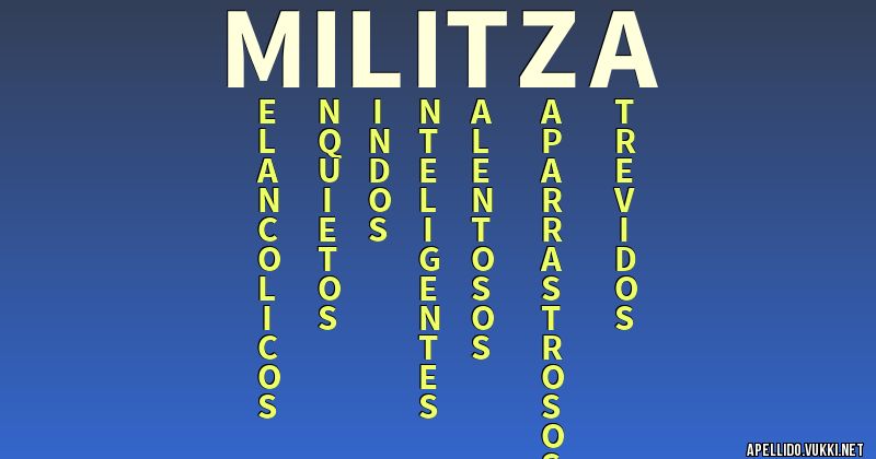 Significado del apellido militza - Significados de los apellidos