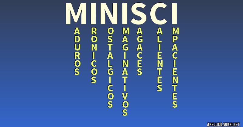 Significado del apellido minisci - Significados de los apellidos