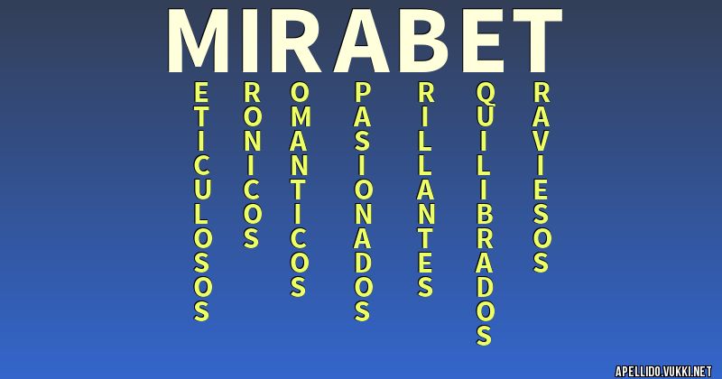 Significado del apellido mirabet - Significados de los apellidos
