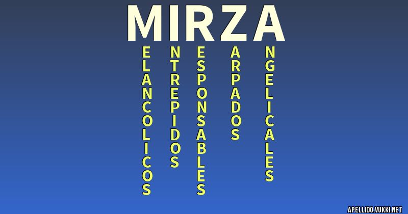 Significado del apellido mirza - Significados de los apellidos