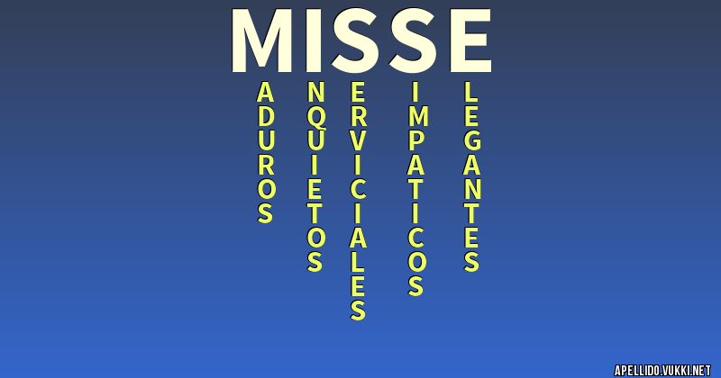 Significado del apellido misse - Significados de los apellidos