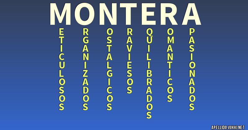 Significado del apellido montera - Significados de los apellidos