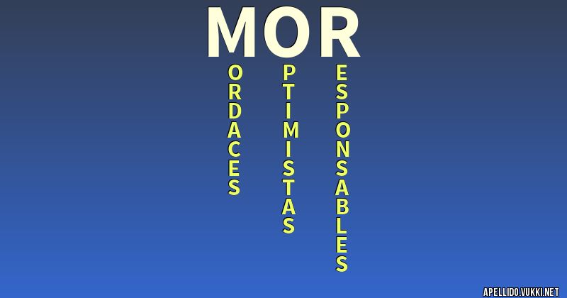 Significado del apellido mor - Significados de los apellidos