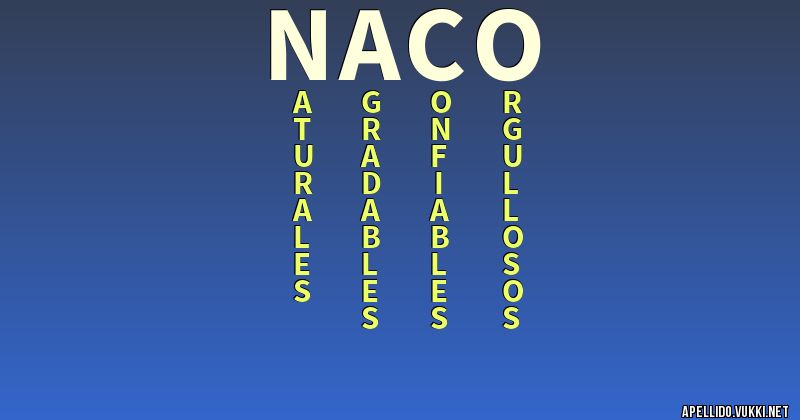 Significado del apellido naco - Significados de los apellidos