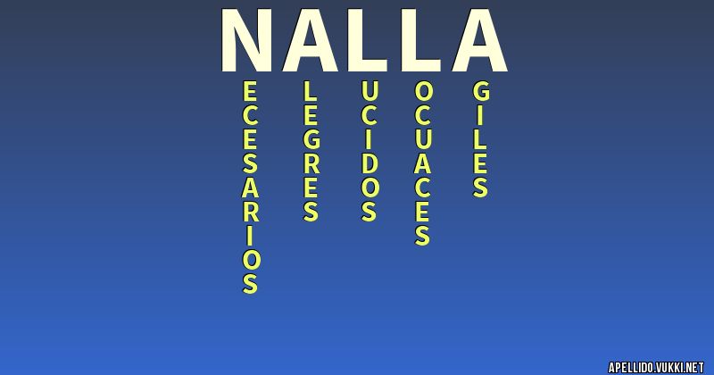 Significado del apellido nalla - Significados de los apellidos