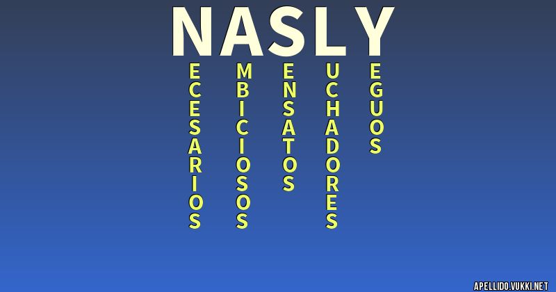 Significado del apellido nasly - Significados de los apellidos