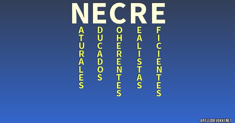 Significado del apellido necre - Significados de los apellidos
