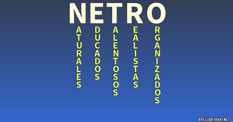 Significado del apellido netro - Significados de los apellidos