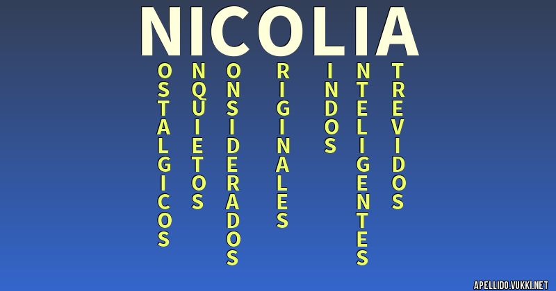 Significado del apellido nicolia - Significados de los apellidos