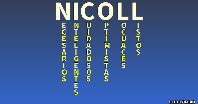 Significado del apellido nicoll - Significados de los apellidos