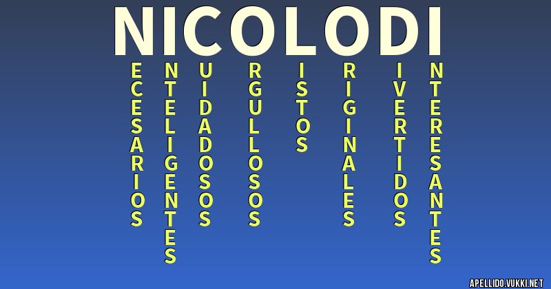 Significado del apellido nicolodi - Significados de los apellidos