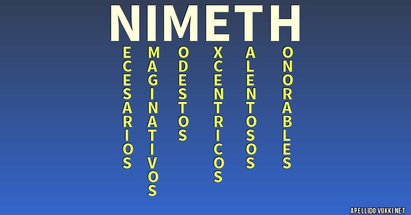 Significado del apellido nimeth - Significados de los apellidos