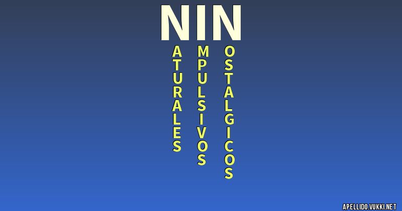 Significado del apellido nin - Significados de los apellidos
