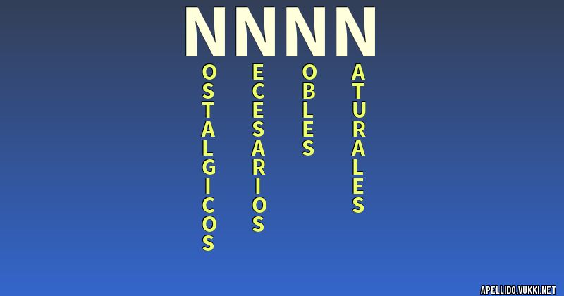 Significado del apellido nnnn - Significados de los apellidos