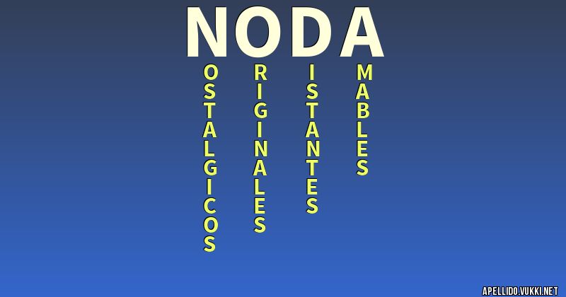 Significado del apellido noda - Significados de los apellidos
