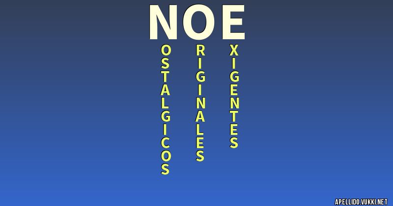 Significado del apellido noe - Significados de los apellidos