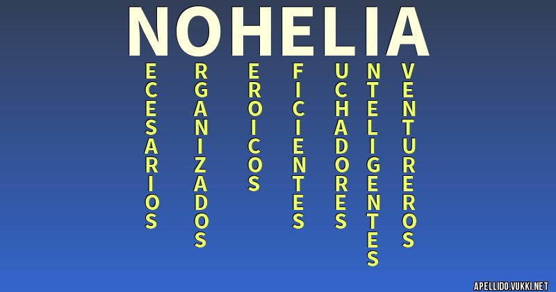 Significado del apellido nohelia - Significados de los apellidos