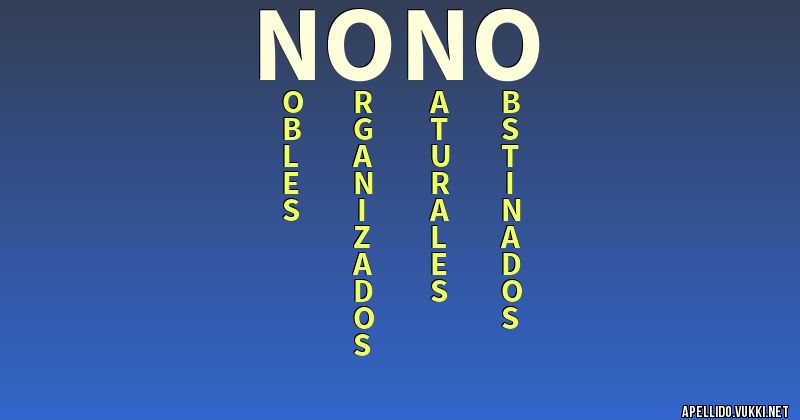 Significado del apellido nono - Significados de los apellidos