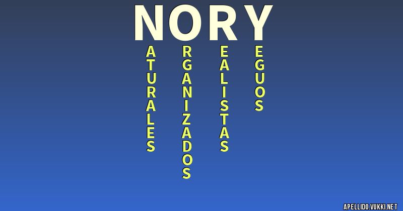 Significado del apellido nory - Significados de los apellidos